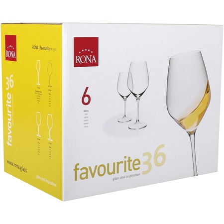 Set 6 pahare vin RONA Favourite, cristalin, 360 ml - eMAG.ro