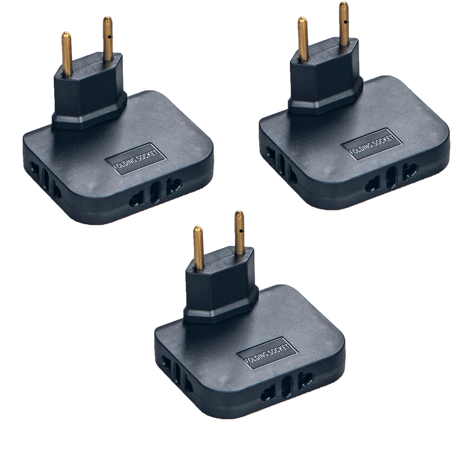 Set 3 adaptor, SINBINTA, Triplu stecher priza, Cu rotire180°, 2400W ...