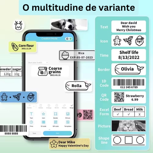 Mini imprimanta termica, Bluetooth, Aplicatie Telefon, NETMO - eMAG.ro