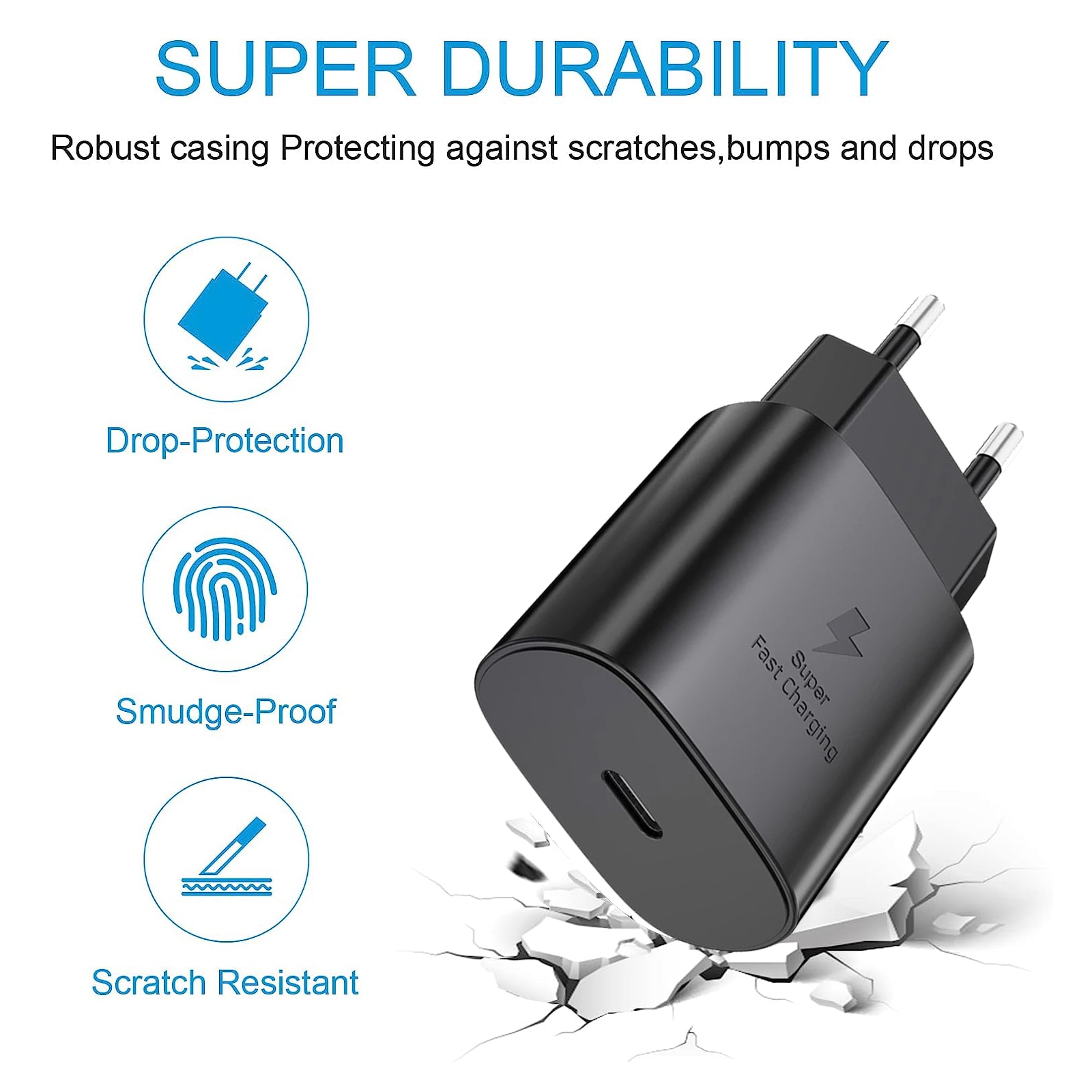 Set incarcator retea, SINBINTA, 25 W Fast Charge, Cu Cablu de Date 1M ...