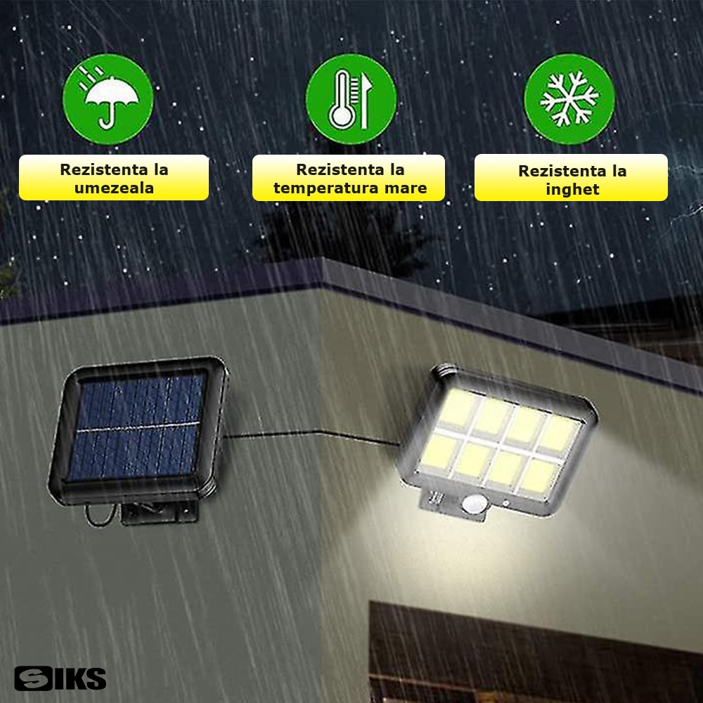 Proiector Solar SIKS De Perete Cu 160 LEDuri COB Cu Conectare Portabila ...