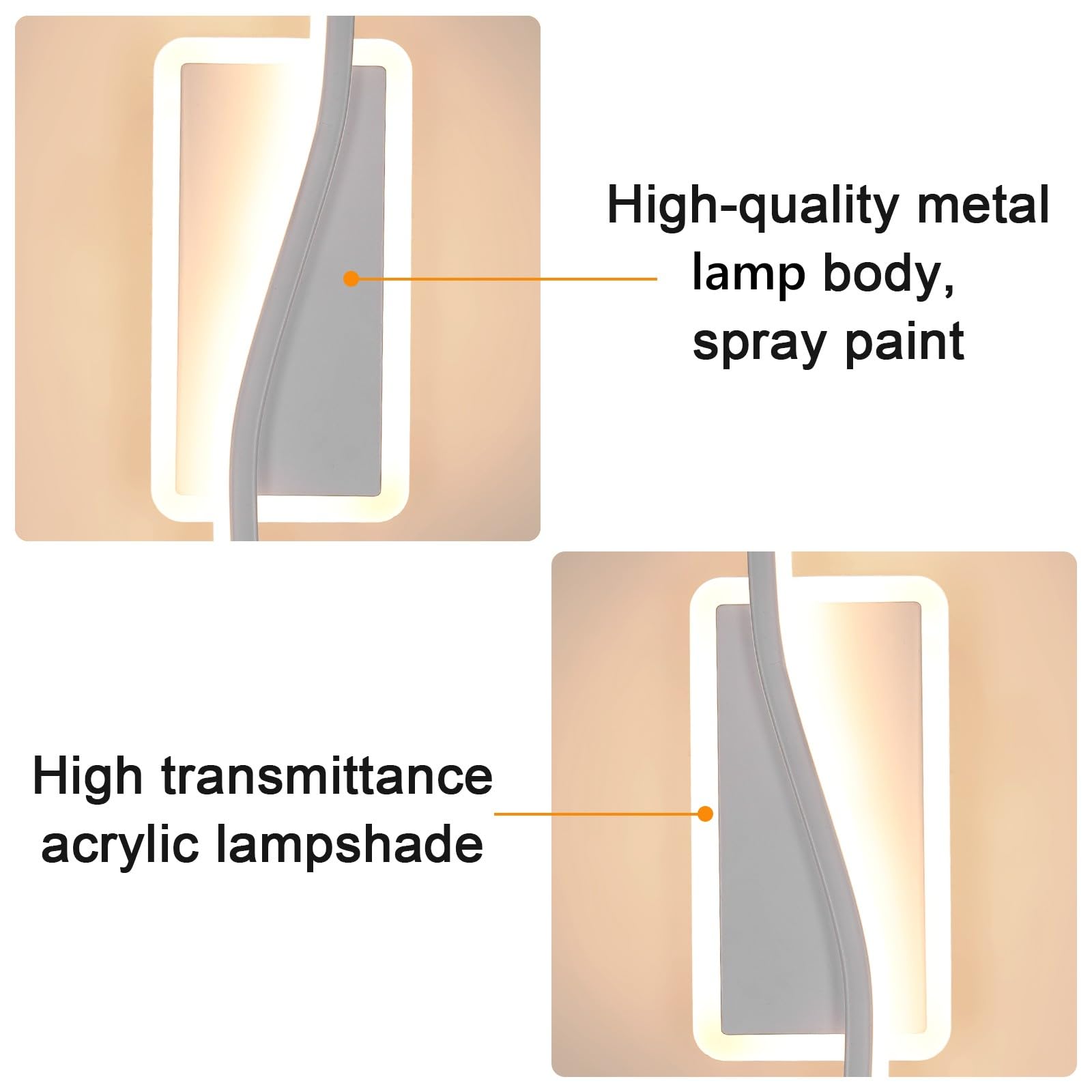 Lampa De Perete Cu Led-uri, Goeco, 40*8*6.5 cm, Cald 3000k, 12w220v ...