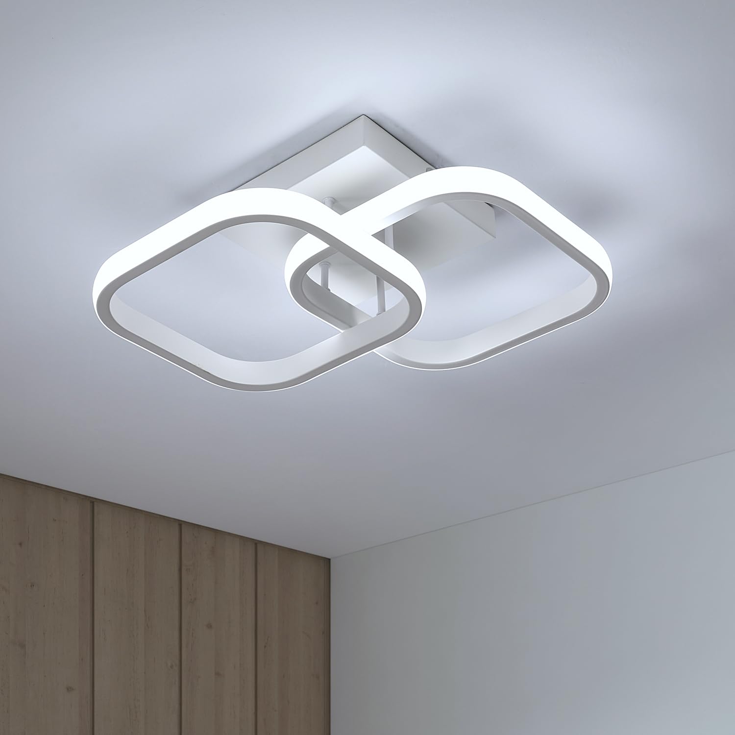 Plafoniera Cu Led, Goeco, Cruce Dubla, 30cm Alb 30w, 220v, Aluminiu ...