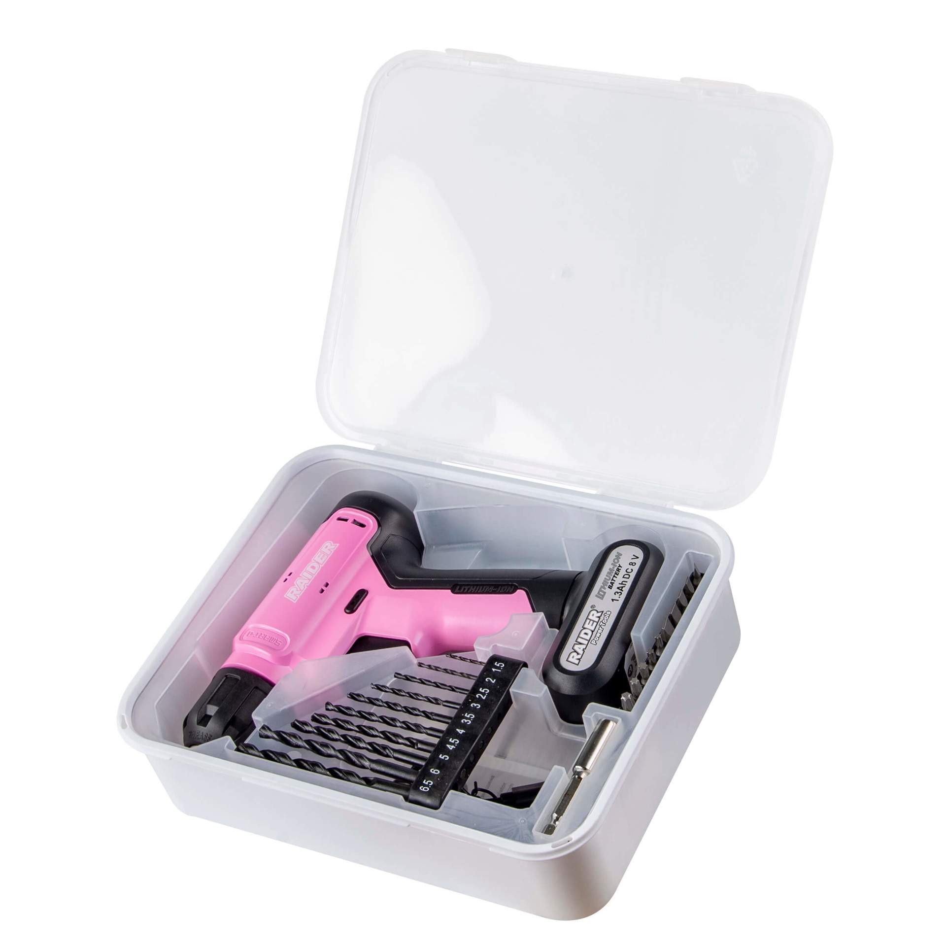 Set bormasina RD-CDL37 21 cu accesorii, acumulator 8 V, 1.3 Ah, 20 Nm ...