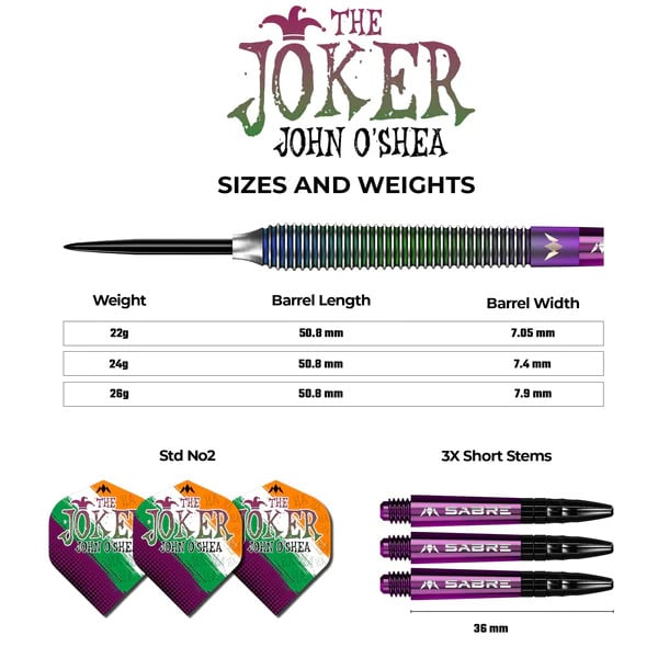 Set 3 Sageti steel darts Mission John O Shea The Joker-Coral, 26 - eMAG.ro