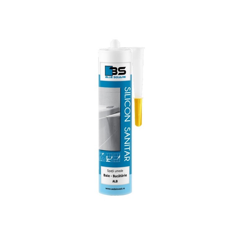 Silicon sanitar Seda-Blue Square, interior si exterior, 280 ml, alb ...