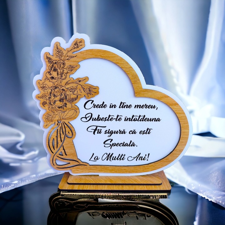 Decoratiune tablou inima personalizata cu mesaj standard pentru fini ...