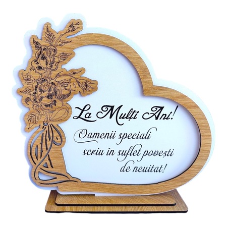 Decoratiune tablou inima personalizata cu mesaj standard pentru familie ...