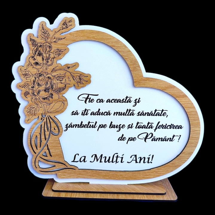 Decoratiune Tablou Inima Personalizata Cu Mesaj Standard Pentru Aniversare Familie Prieteni