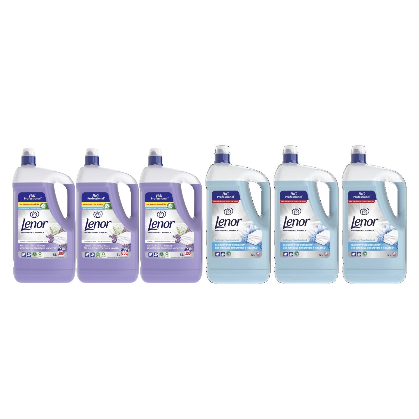 Lenor Professional öblítő csomag: Lavender & Sea Breeze, 1200 mosás, 6x5L - eMAG.hu