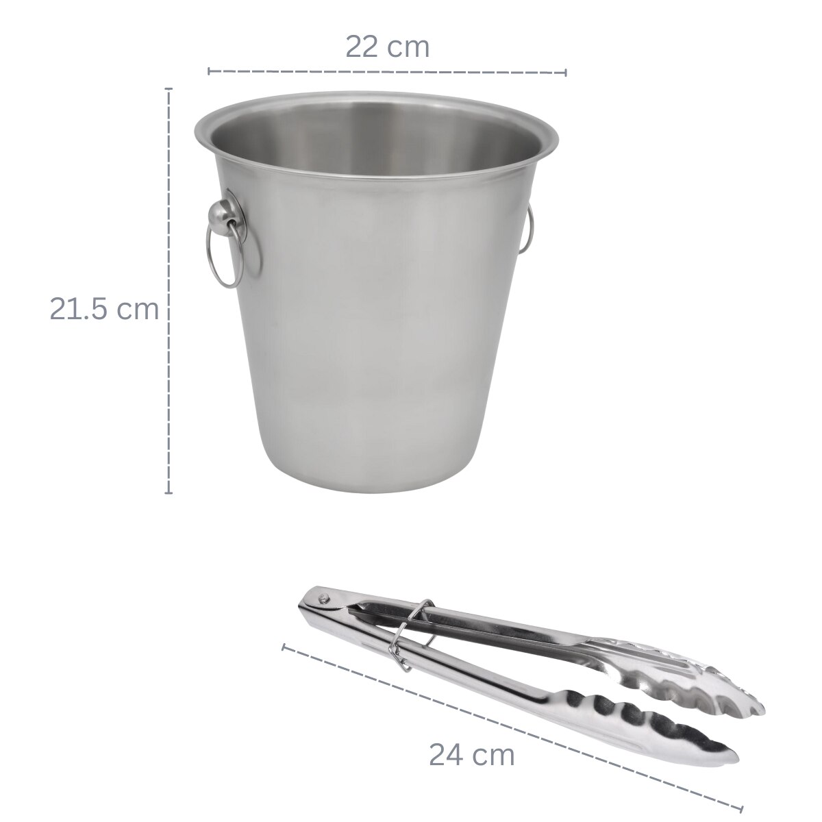 Frapiera Sampanie/Vin cu Cleste, Metal, Argintiu, Ø22x21.5cm - eMAG.ro