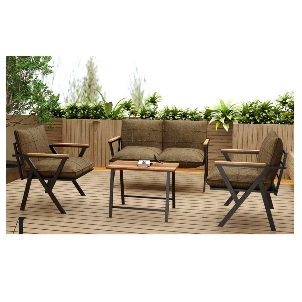 Set mobilier gradina/terasa Casafun Bristol Coffea Set canapea 2 locuri ...