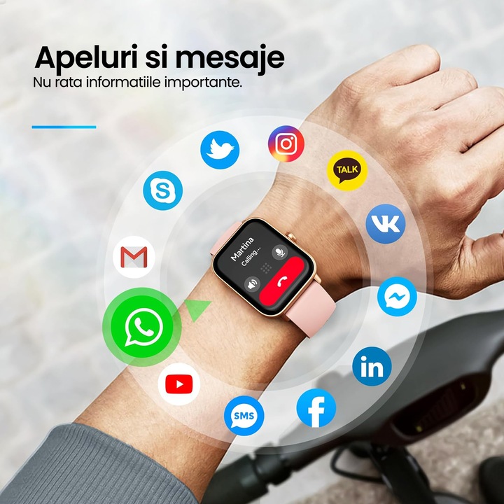 Ceas smartwatch dama, Inteligent cu Multiple functii fitness ...