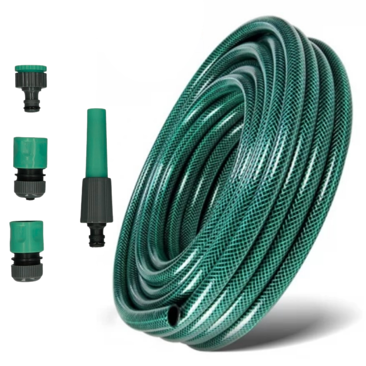 Set Furtun Gradina cu 4 Conectori, Lungime 15 m, 1/2", 3 straturi, PVC ...
