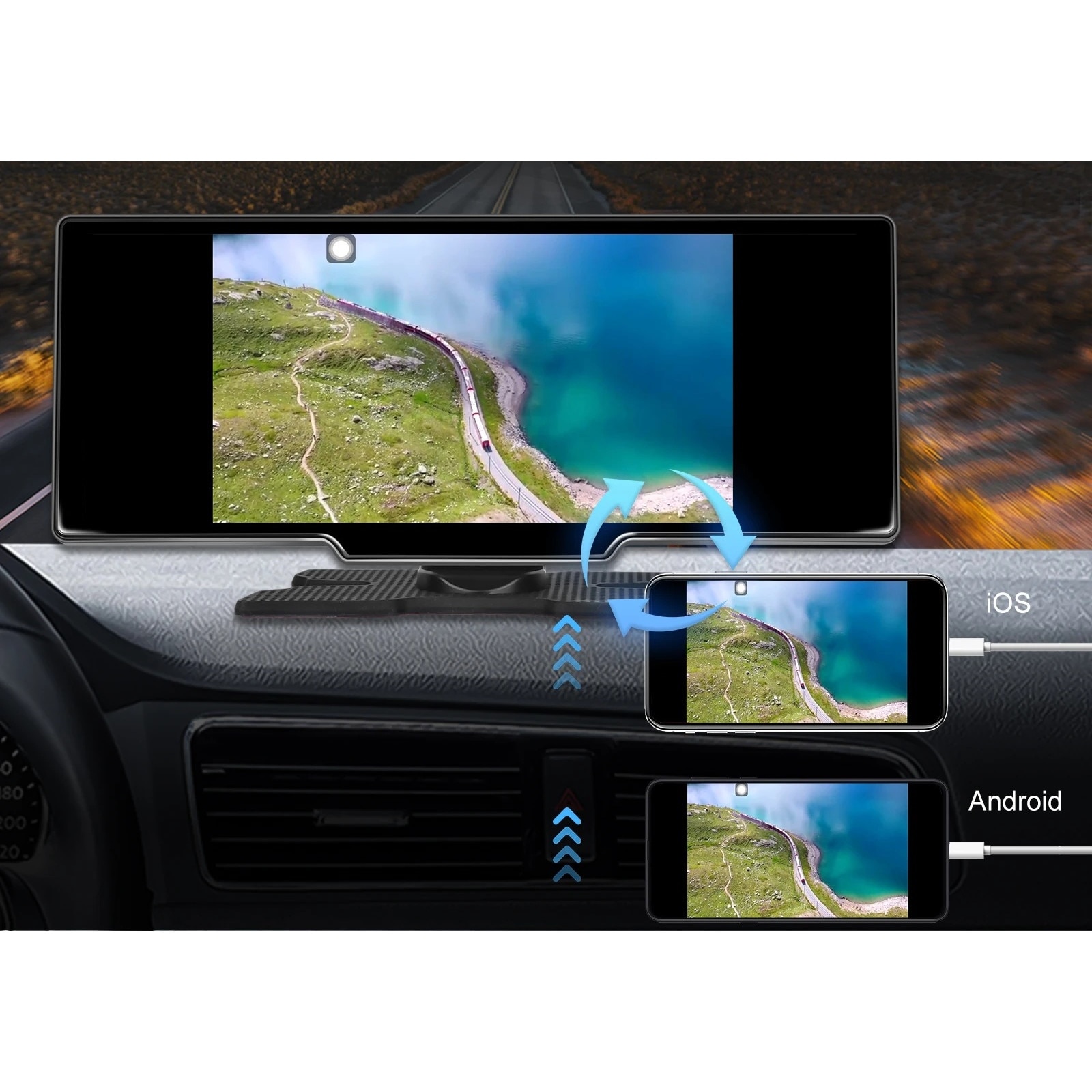 ILIKE 10, 26 inch univerzális Android CarPlay autórádió, MirrorLink ...