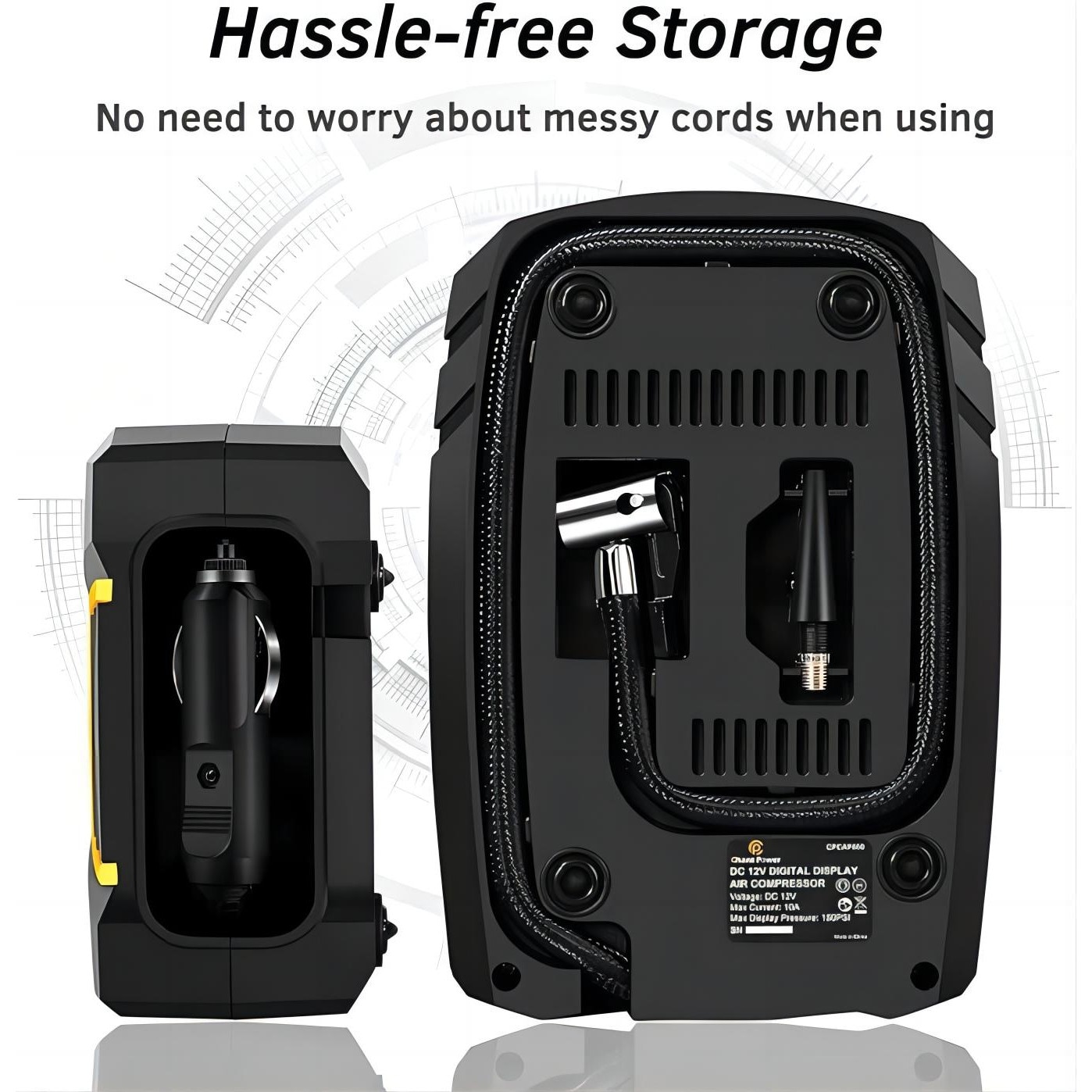 Compresor auto digital 3 in 1, lumina LED, 12V, maxim 10 bar / 150 PSI ...