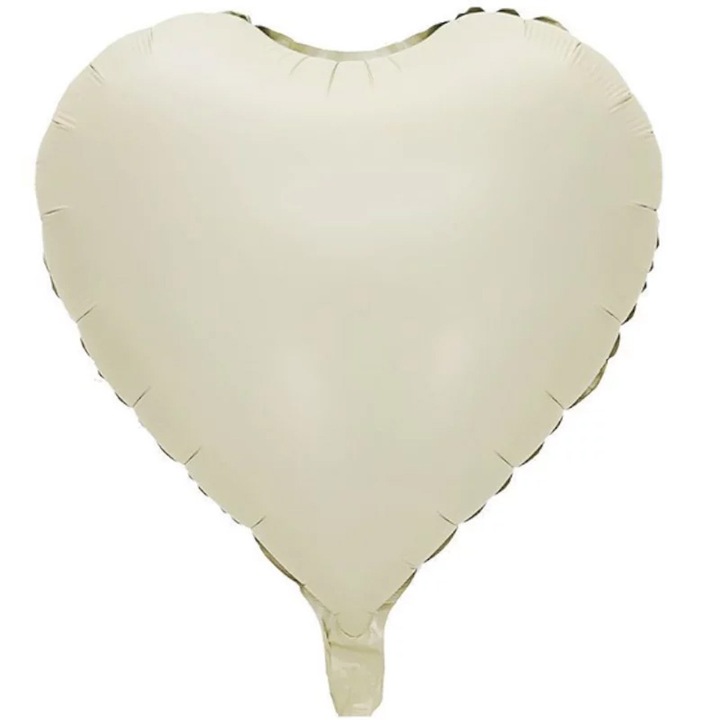 Balon folie in forma de inimioara, 45 cm, Alb-Crem - eMAG.ro