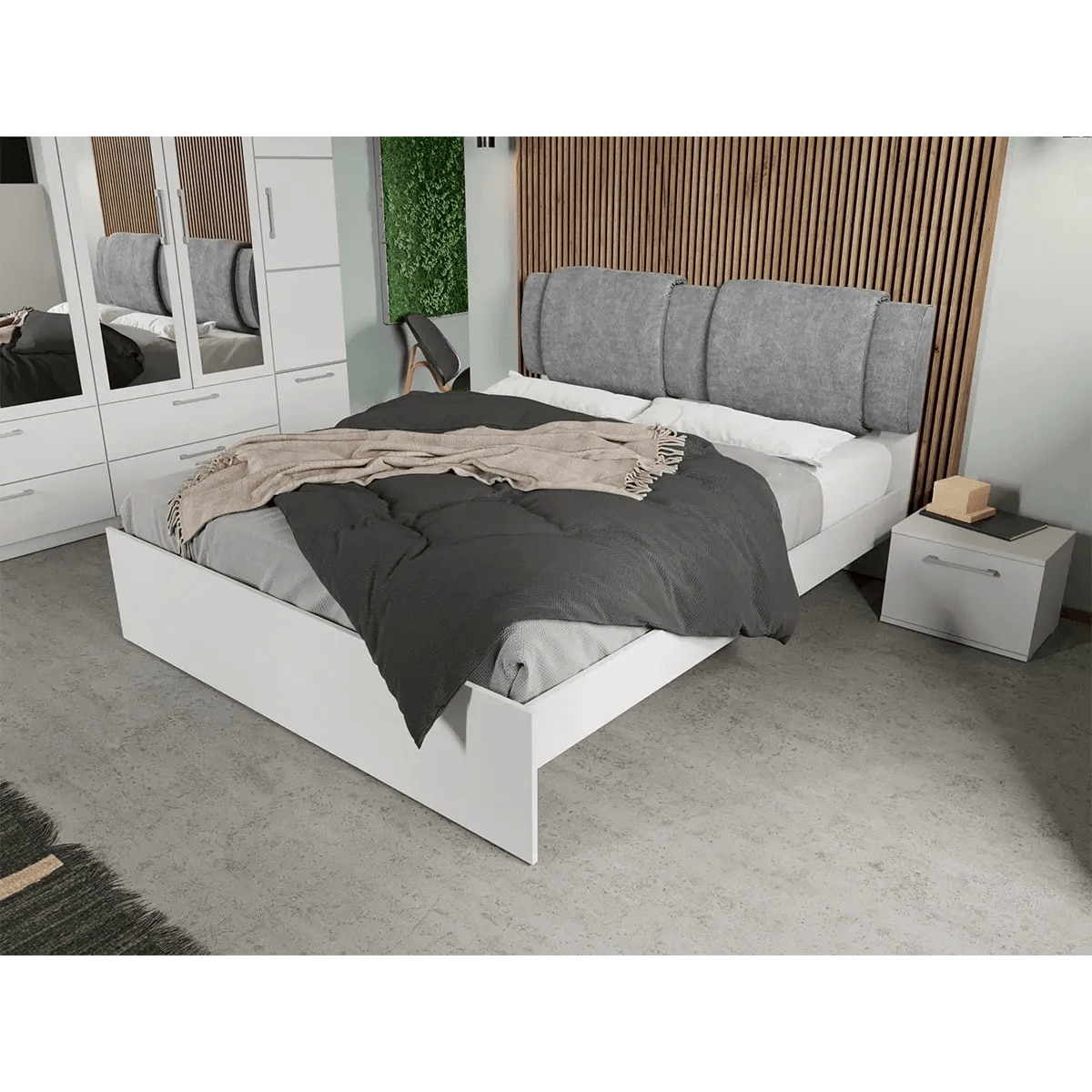 Set dormitor, Alb plus Comoda, Acapulco, C20, Dulap, Pat 160x200 ...