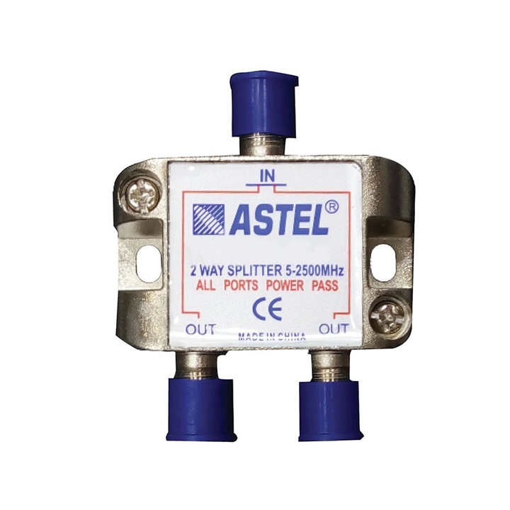 Splitter TV Profesional, pentru cablu coaxial, 5-2500 MHz, 2 iesiri ...