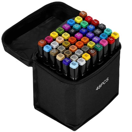 Set 48 de carioci profesionale, multicolore, cu cerneala pe baza de ...