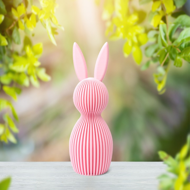 Голям розов декоративен великденски заек, биоразградима пластмаса, 20 ...