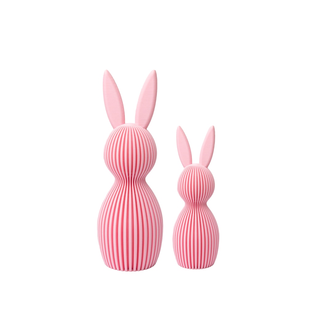Iepure de paste decorativ, set 2 buc, roz mare 20cm, roz mediu 14 cm ...