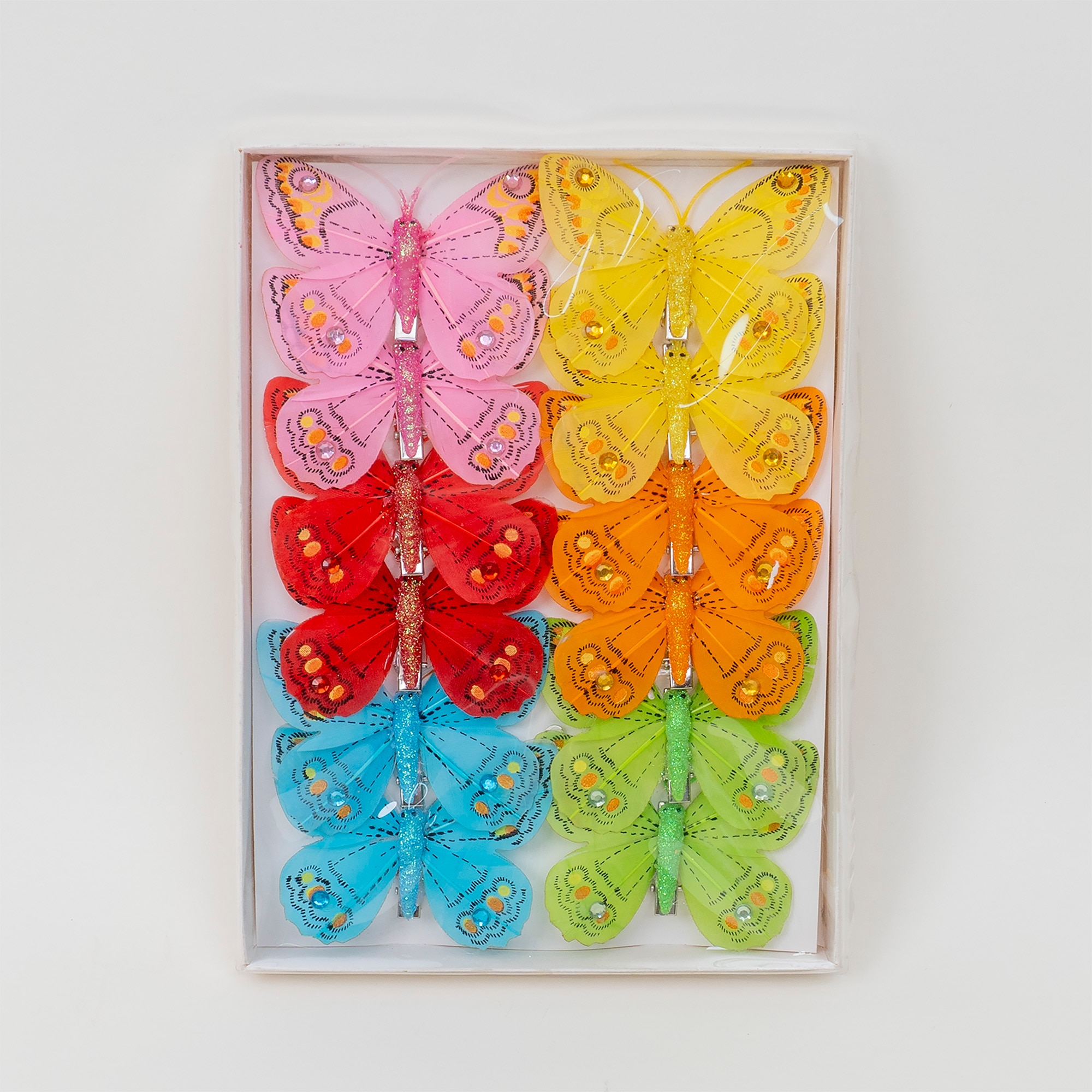 Set 12 fluturi, mix de culori, 6x7 cm, B.S.P. / CD2298 - eMAG.ro