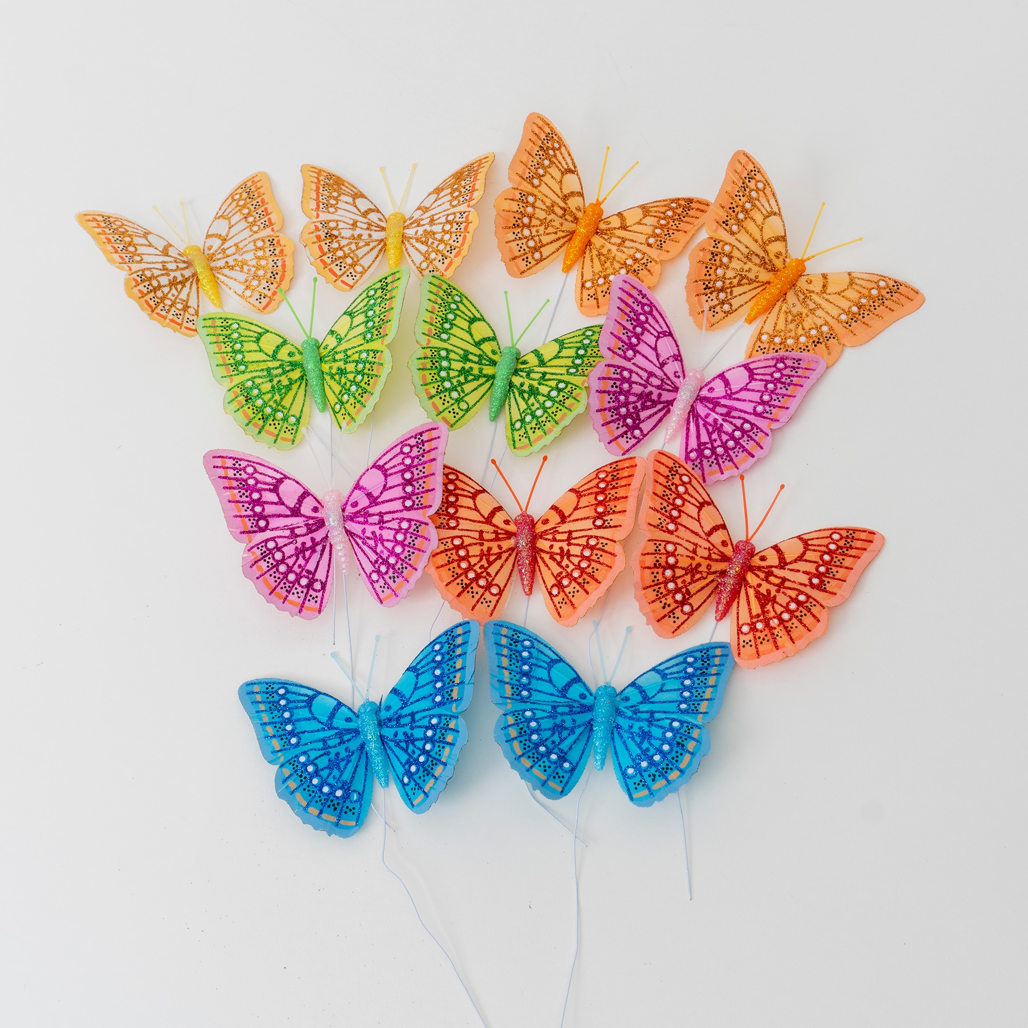 Set 12 fluturi, mix culori, 10x7 cm, B.S.P. / CD4293 - eMAG.ro