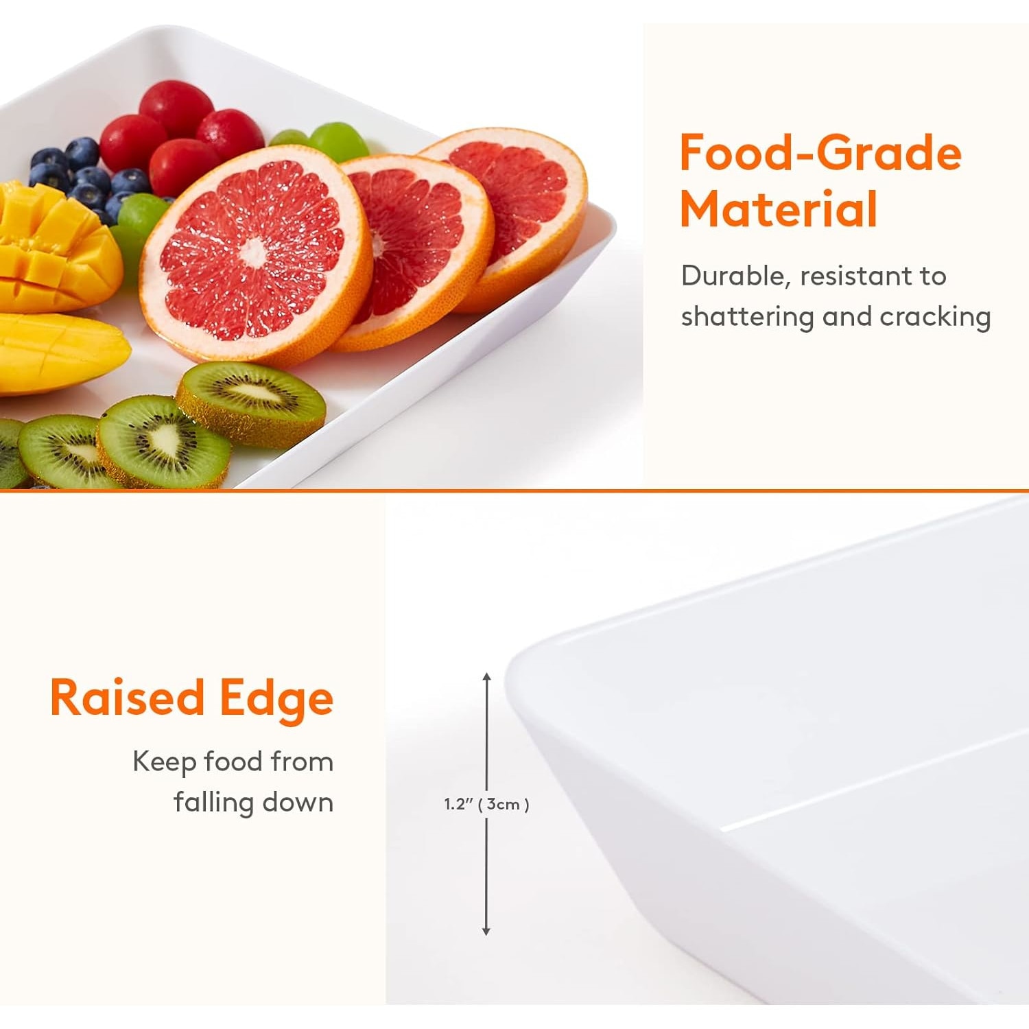 Set 4 tavi din plastic, alb, 36.7 x 24 cm - eMAG.ro