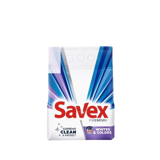 Detergent automat de haine, pudra, Savex Premium Whites & Colors, 20 ...
