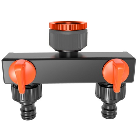 Distribuitor Apa Furtun Gradina, 2 Cai cu Supapa ON/OFF, Plastic, Negru ...
