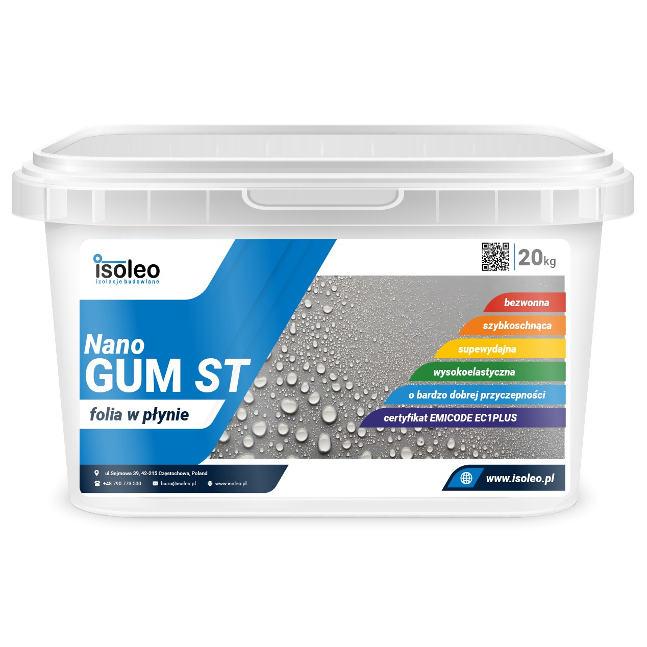 Folie Lichida Isoleo NanoGum ST, Super elastica, Albastru, 20kg - eMAG.ro