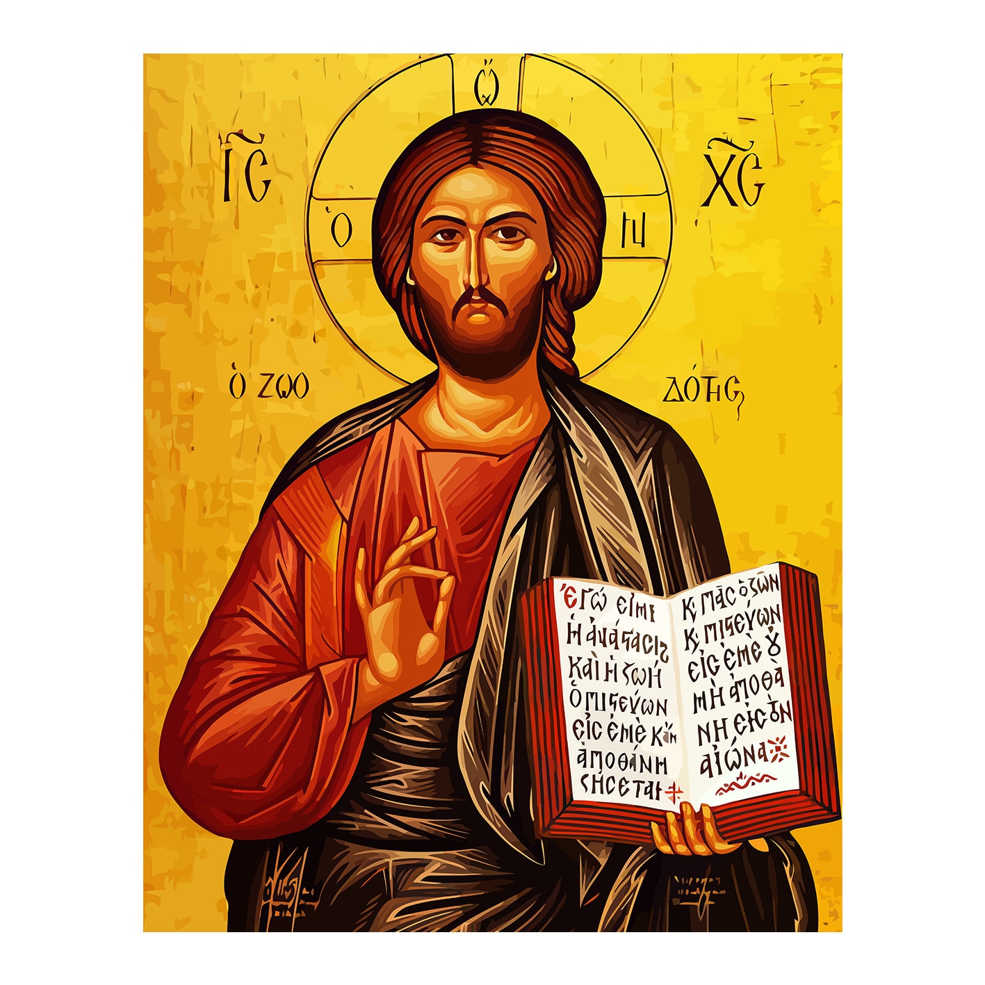 Set pictura pe numere Isus Hristos 4398, panza bumbac pe rama lemn ...