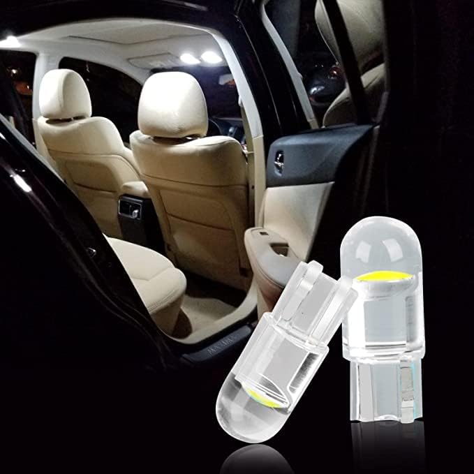 Set 10 becuri LED, DC12V / T10 / W5W, Lumina alba, pentru bord, lumini ...