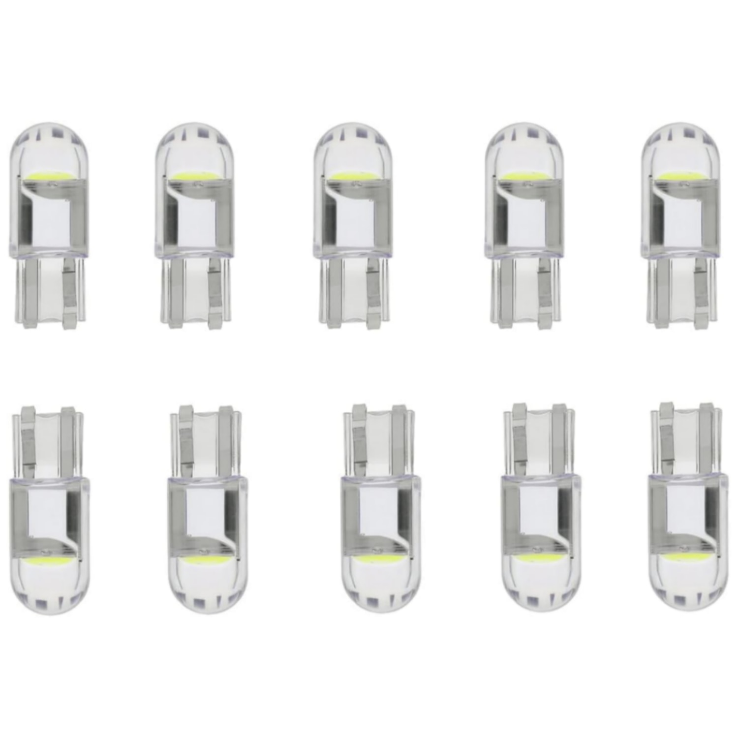 Set 10 becuri LED, DC12V / T10 / W5W, Lumina alba, pentru bord, lumini ...