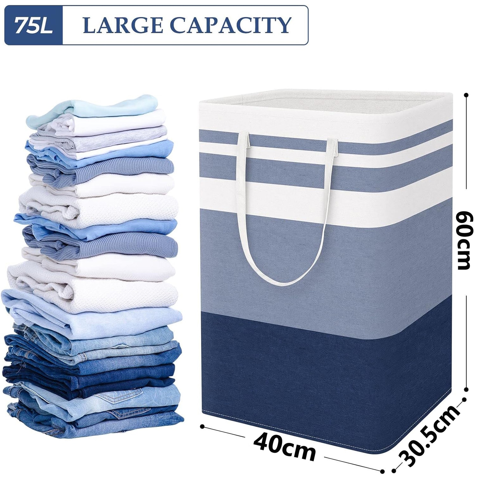 Cos de rufe, Darklove, Storage Large, Bumbac Canvas, cu manere extinse ...