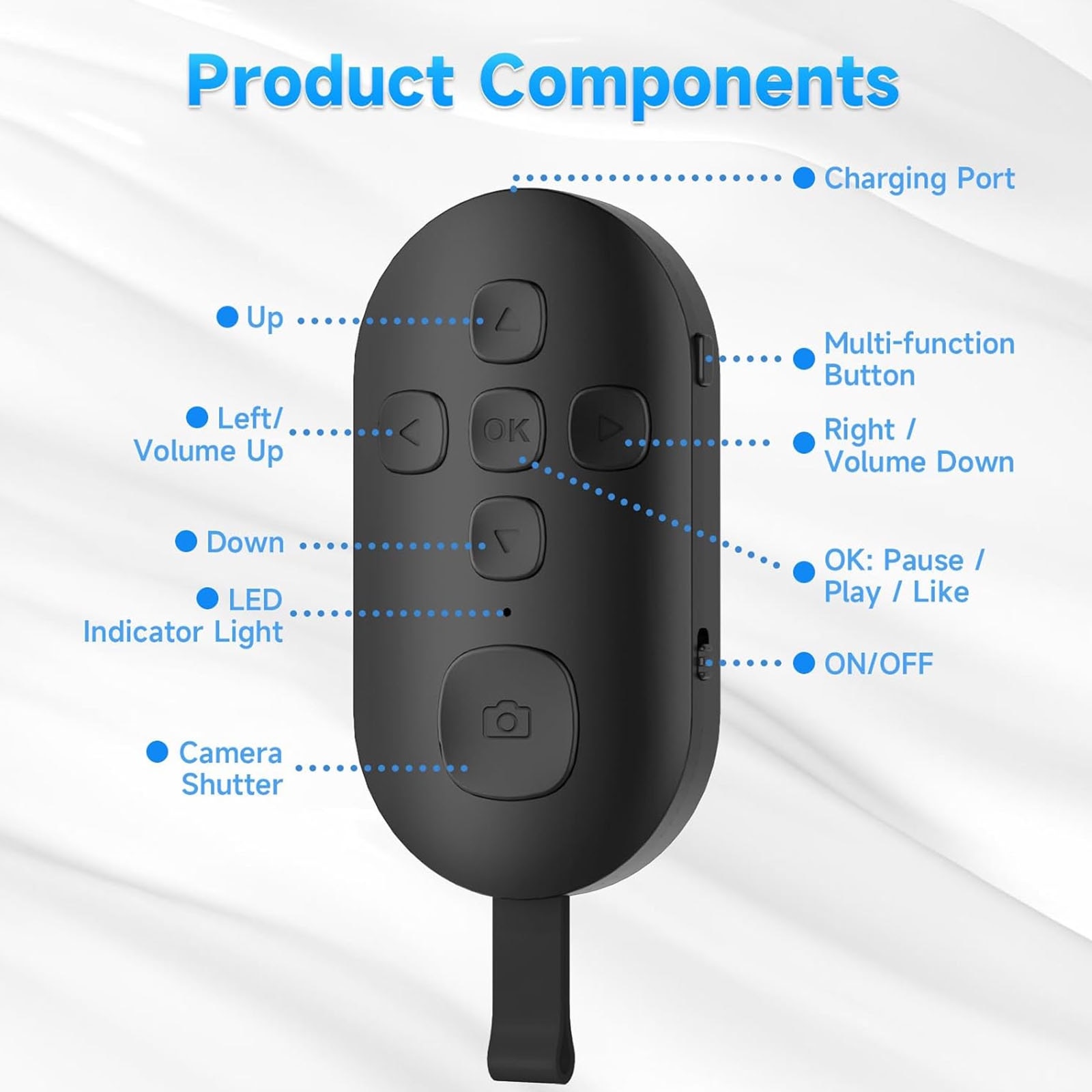 Telecomanda wireless bluetooth, SINBINTA, Control Camera si player ...