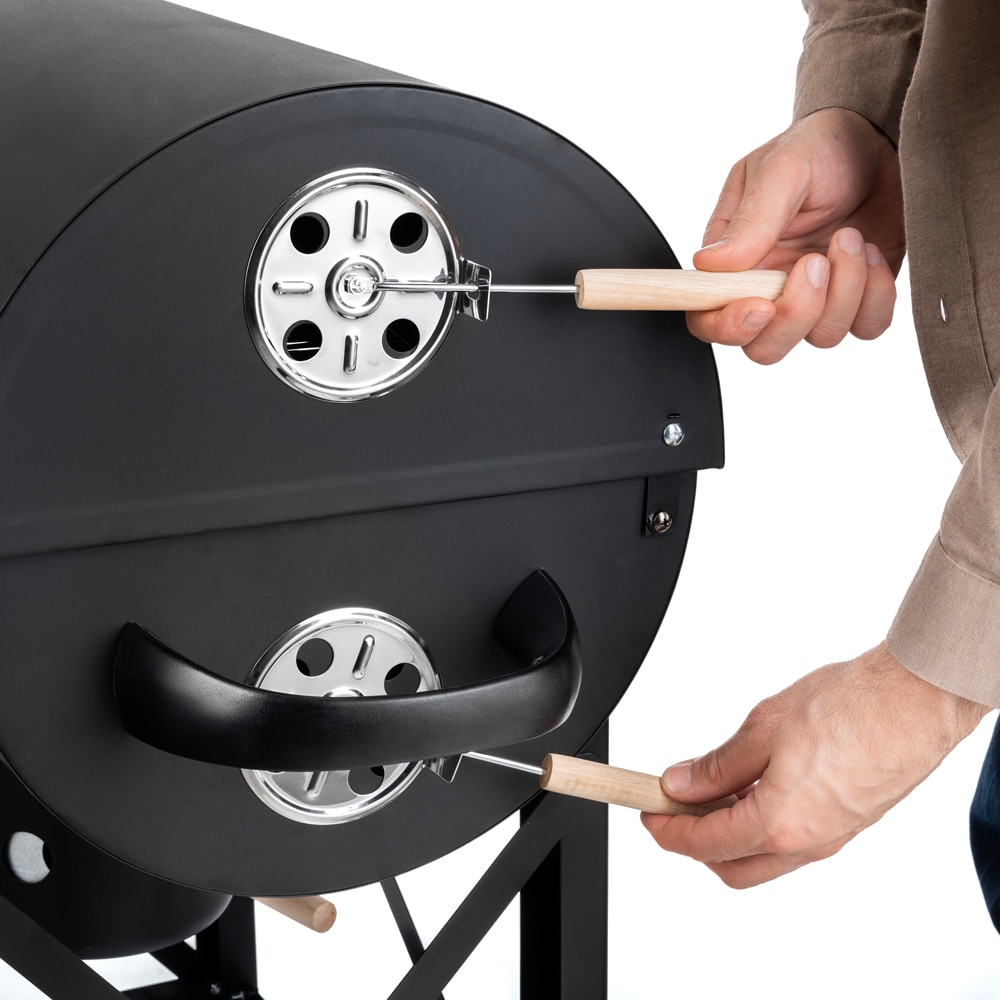 Gratar cu carbuni Lehmann Nevada, capac cu incuietoare, roti, 2 rafturi ...