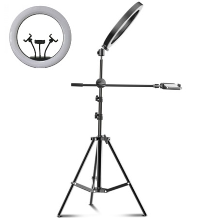 Ring Light Lampa Circulara REVOSE™ cu Extra Brat si 3 suporturi telefon ...