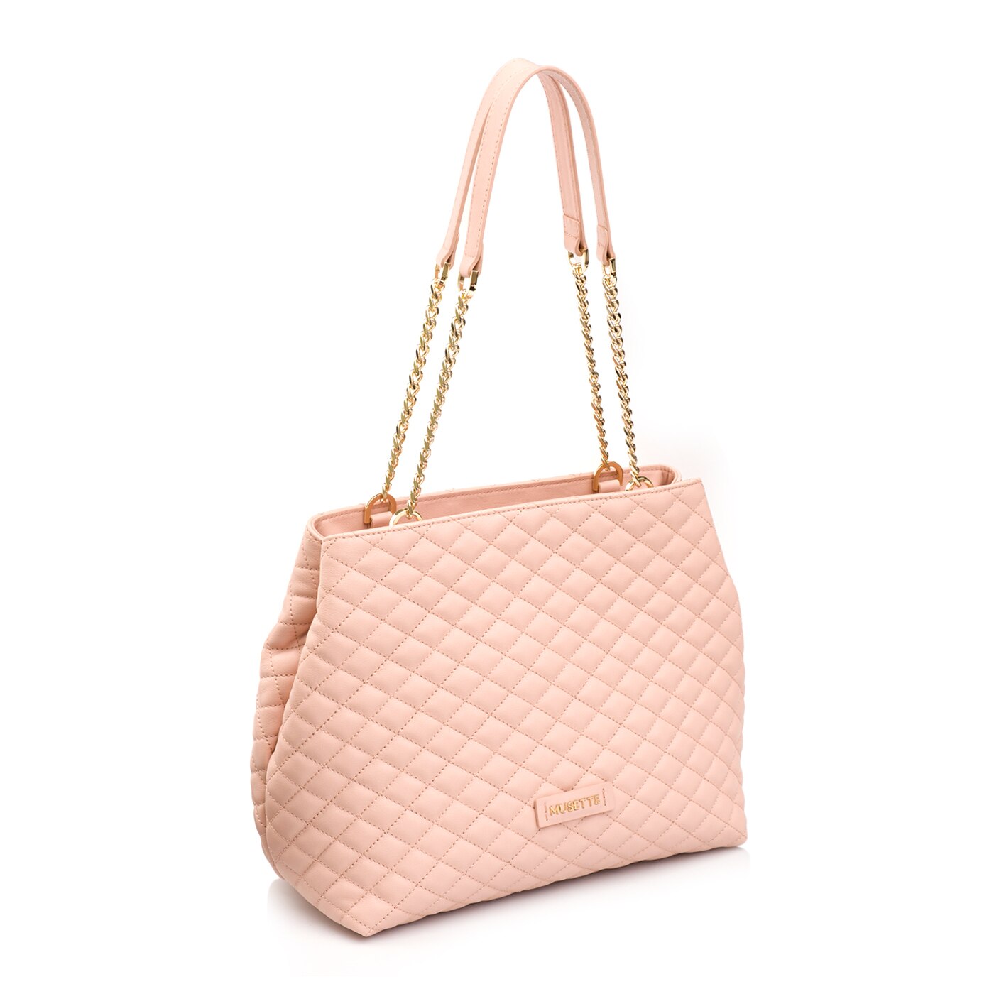 Geanta dama, Musette NICOLE, Piele naturala, nude, 40 x 30.5 x 13 cm ...