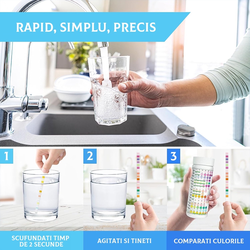 Kit Test apa, 100 buc, 16 parametri masurati, 16 in1, inalta precizie ...