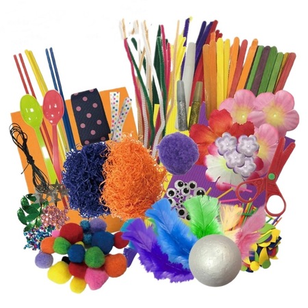 Set de creatii artistice pentru copii ce contine sarma plusata, pom pom ...
