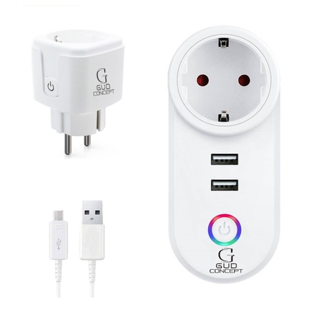 Pachet o Priza Inteligenta cu 2 Porturi USB si Priza Smart Simpla ...