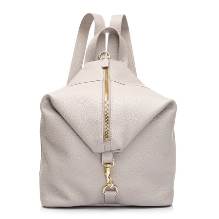 Geanta dama, Musette PAMELA, Piele naturala, gri, 65.5 x 43 x 15 cm ...