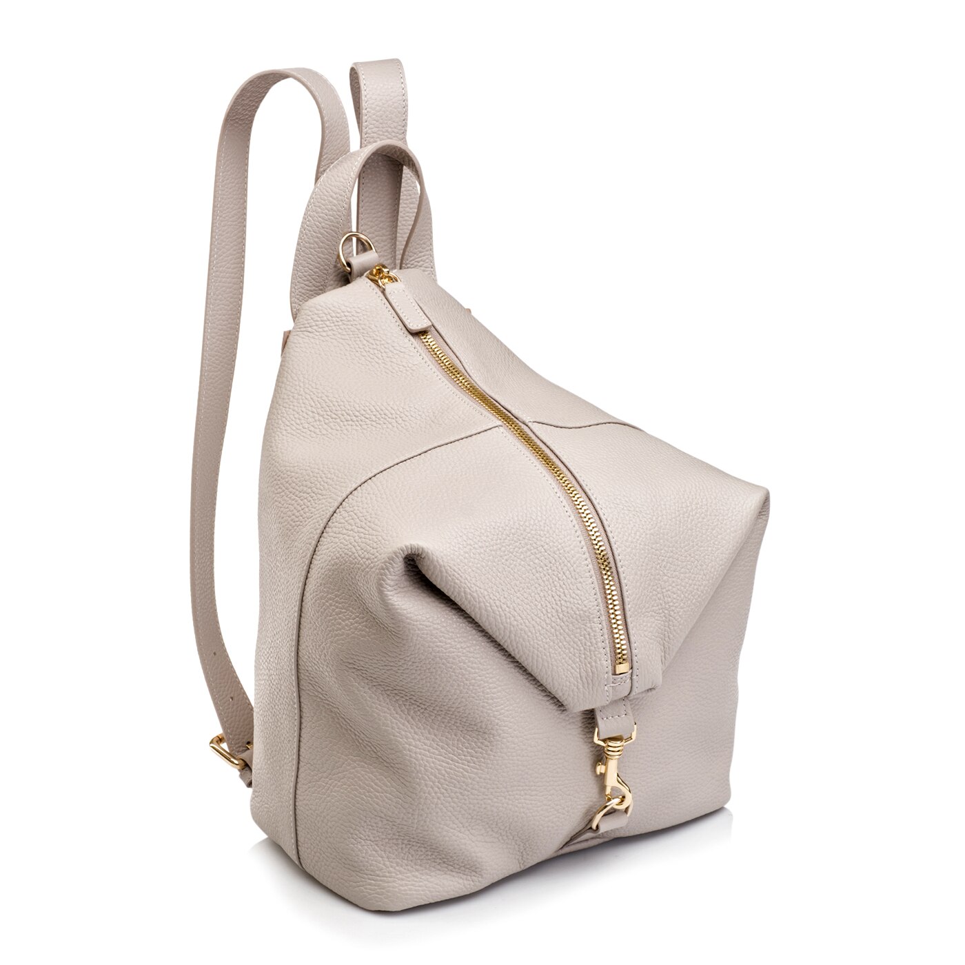 Geanta dama, Musette PAMELA, Piele naturala, gri, 65.5 x 43 x 15 cm ...