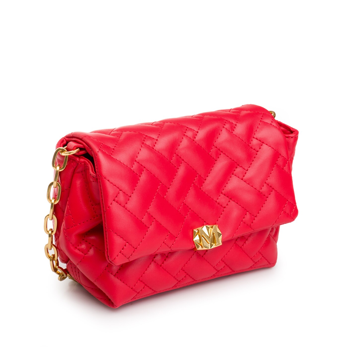 Geanta dama, Musette ELSA PM, Piele naturala, rosu, 40 x 30.5 x 13 cm ...