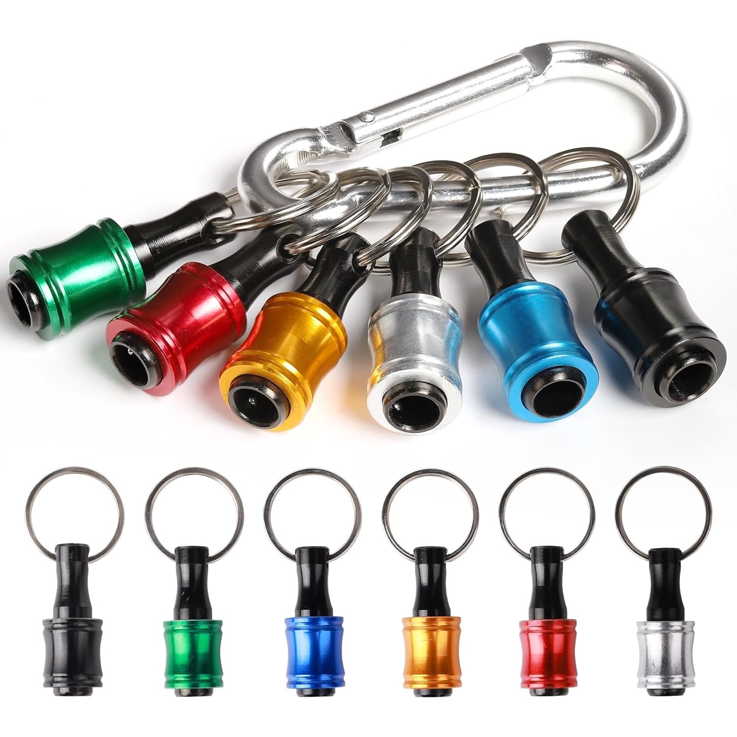 Set suporturi magnetice pentru biti, COMEWE, 6 piese, aluminiu ...