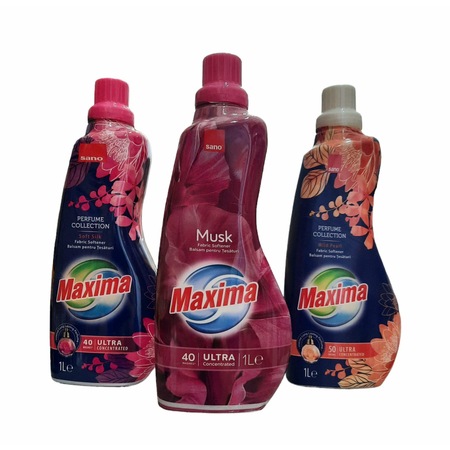 Pachet 3 x Balsam rufe Sano Maxima 1 L Wild Pearl, Soft Silk, Musk, 3 x ...