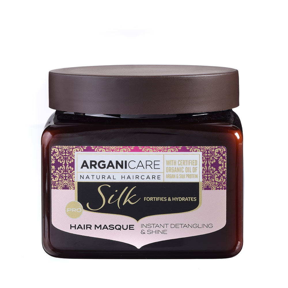 Masca de par pentru descurcare instanta si stralucire, cu proteina de matase, Silk, Arganicare ...