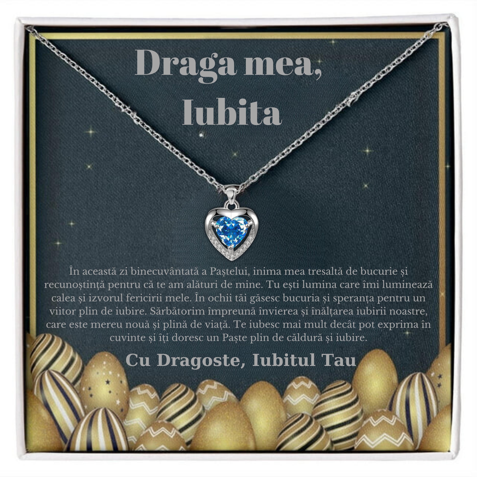 Set Cadou Colier Argint 925 placat cu aur alb rodiat inimioara special ...